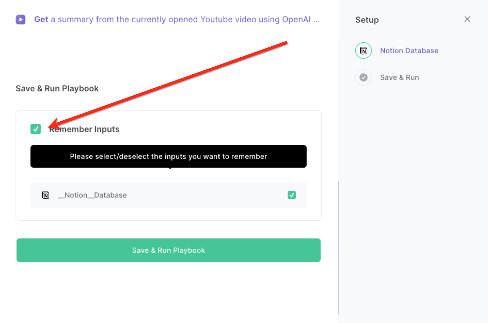 Get a summary from the currently opened Youtube video using OpenAI and save to Notion