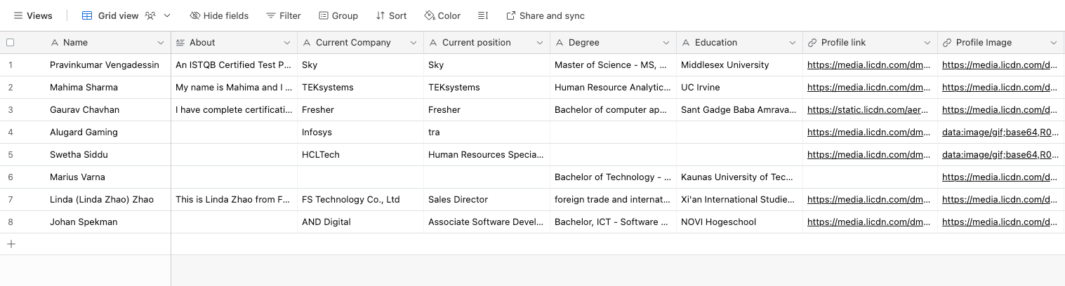 Scrape LinkedIn Profiles to Airtable for Lead Generation | Bardeen Automation