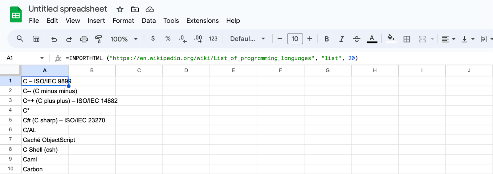 How to scrape data from a website into Google Sheets