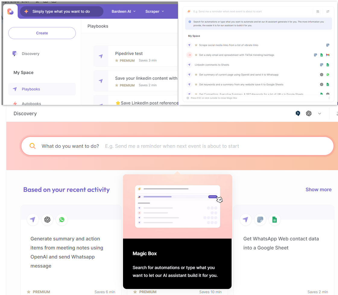 Bardeen Inc. Release Notes | AI workflow automation app