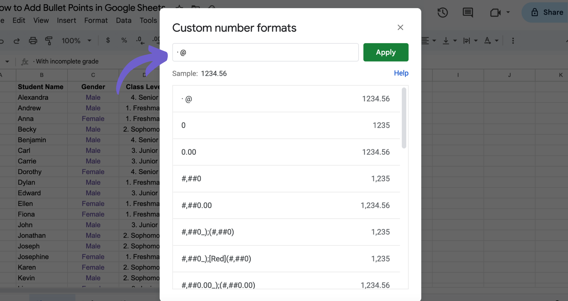 Add Bullet Points in Google Sheets: 4 Easy Methods