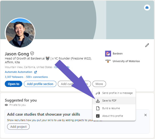 Download Your LinkedIn Resume in Simple Steps