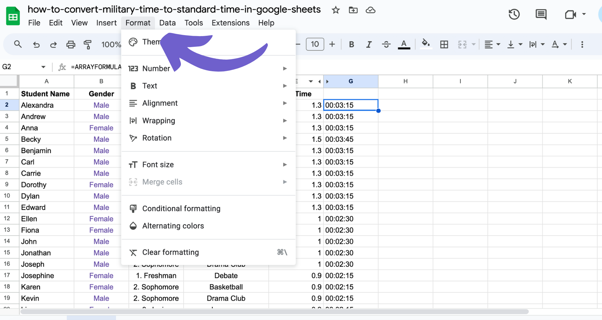 Convert Military to Standard Time in Google Sheets: 5 Steps