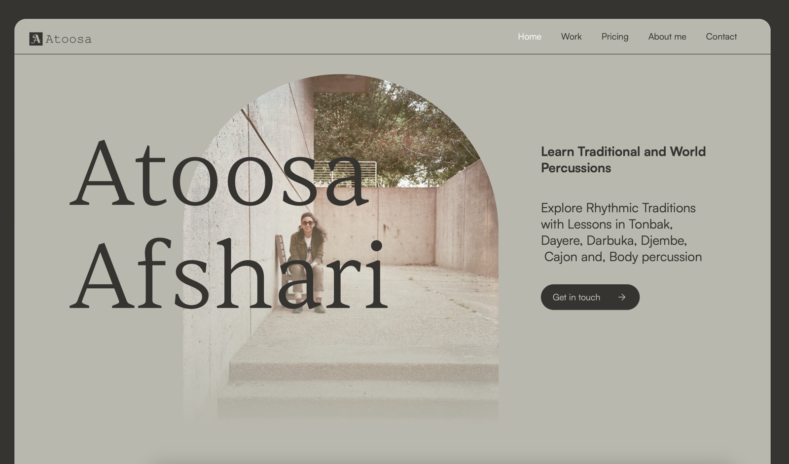 Atoosa Afshari | Learn World and Persian Percussions