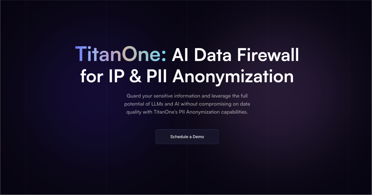 TitanOne - PII Anonymization for AI & LLMs