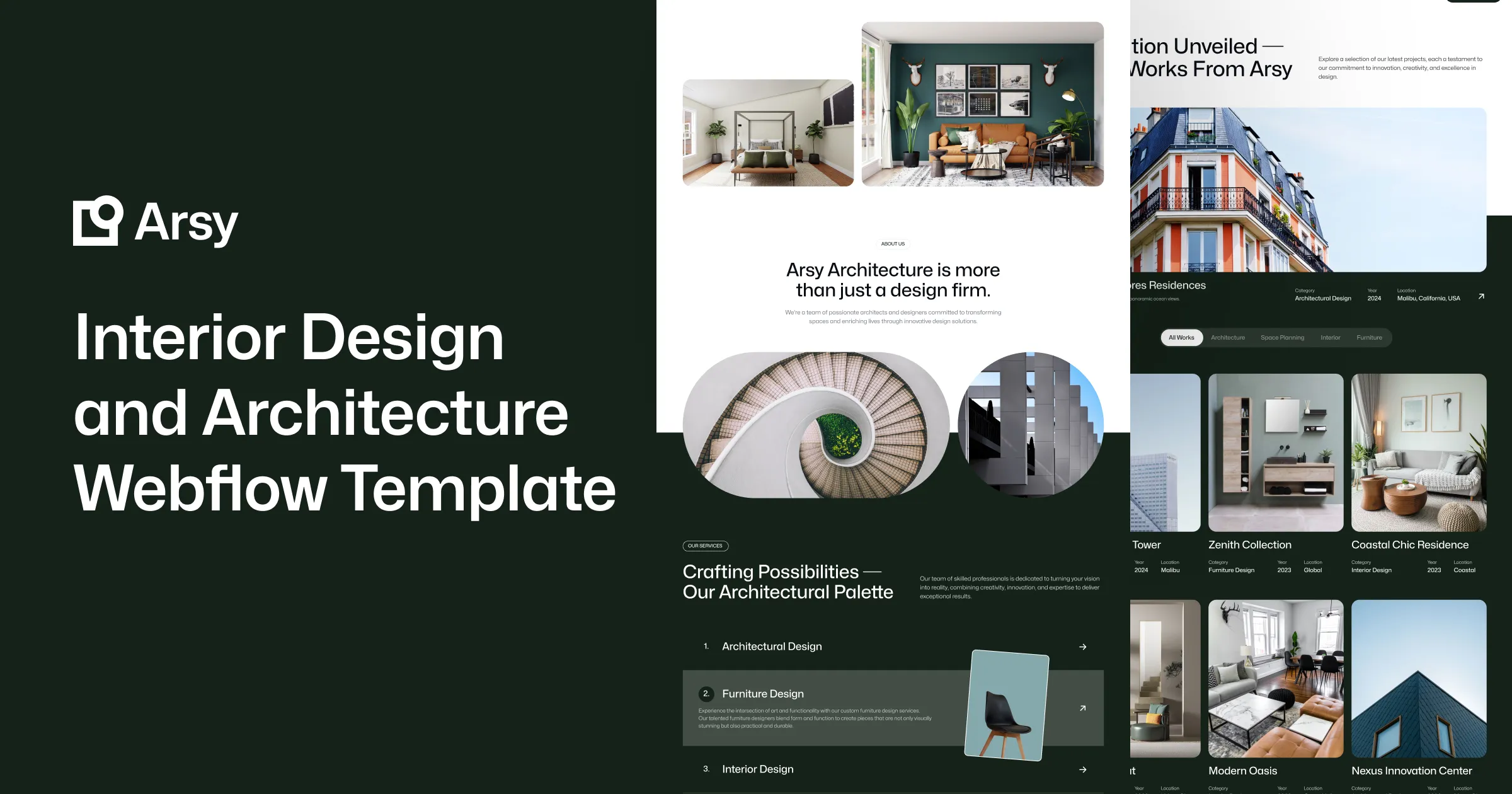 Arsy - Webflow Interior Design and Architecture Template - Versy