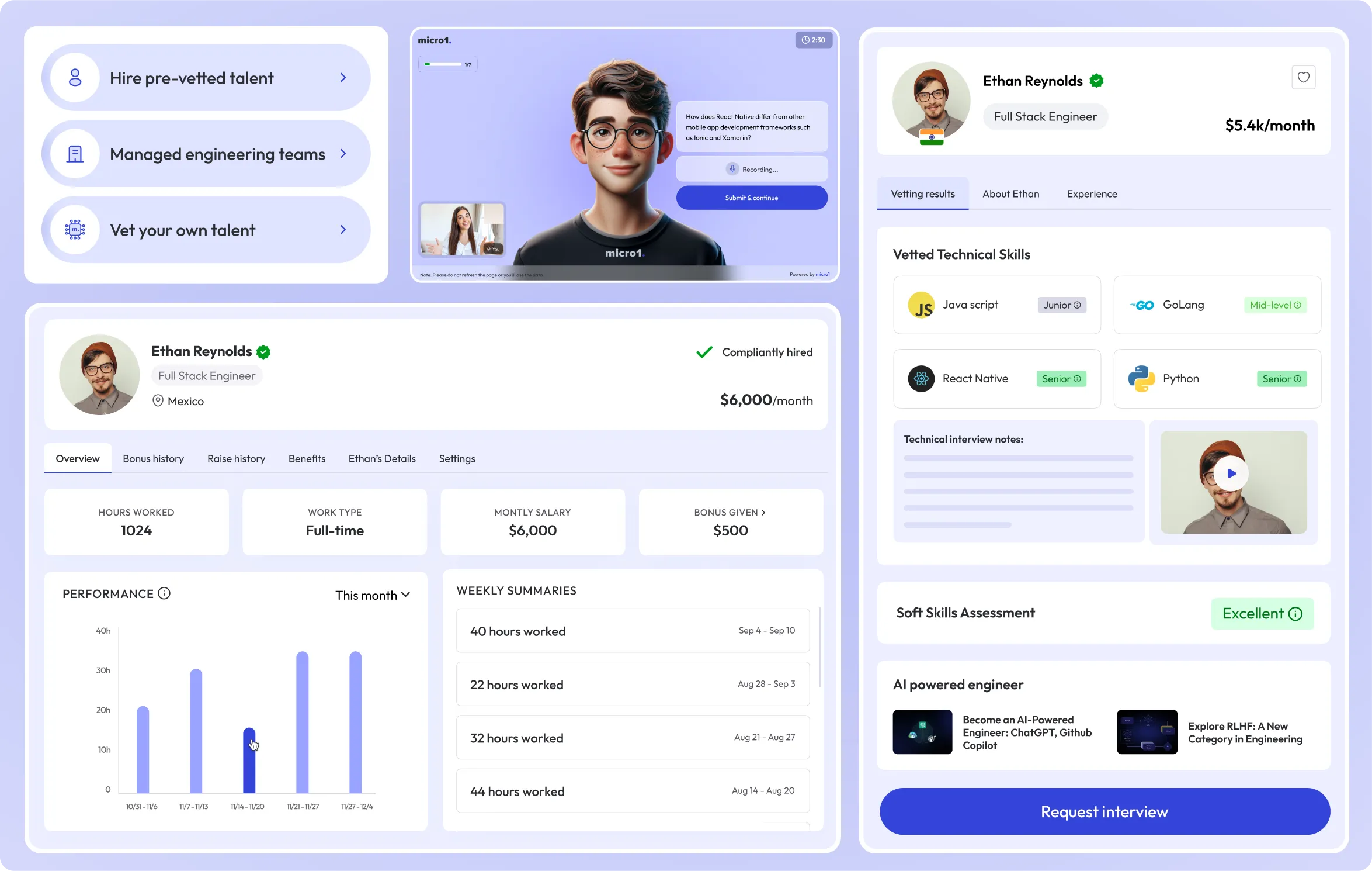 AI recruitment engine to hire deeply vetted engineers fast | micro1